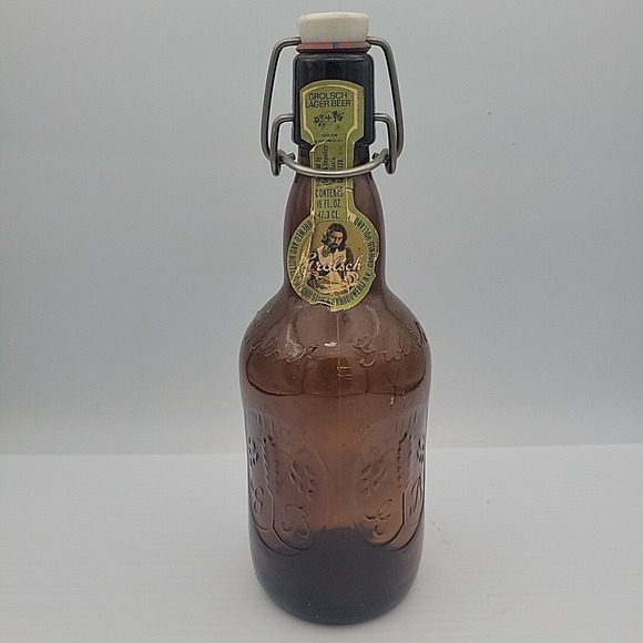 Art | Vintage Grolsch Amber Brown Lager Beer Bottle Wporcelain Swing ...